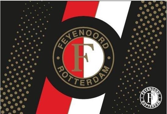Feyenoord Vlag Groot 100 X 150cm Zwart Streep | bol