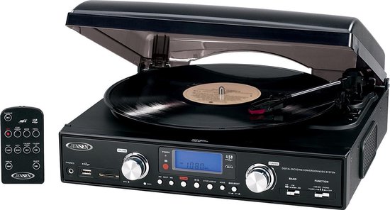 Jensen JTA-460 Draaitafel met riemaandrijving Zwart draaitafel | bol