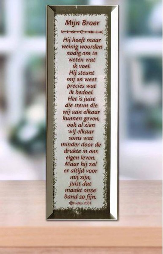 Tekst spiegel mijn broer (Hij heeft maar weinig woorden nodig...) | bol