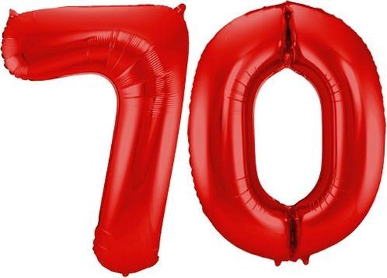 Cijfer 70 Rood Helium 86 cm | bol.com