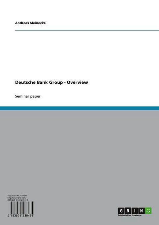 Deutsche Bank Group - Overview: Overview (ebook), Andreas Meinecke ...