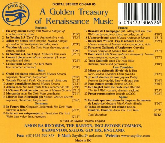 Various Artists - A Golden Treasury Of Renaissance Mu (CD), various artists | Muziek | bol
