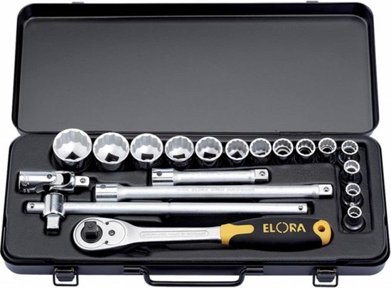 Elora 1/2 "Vierkante Drive Metric Socket Set (19 Stuk) | bol.com