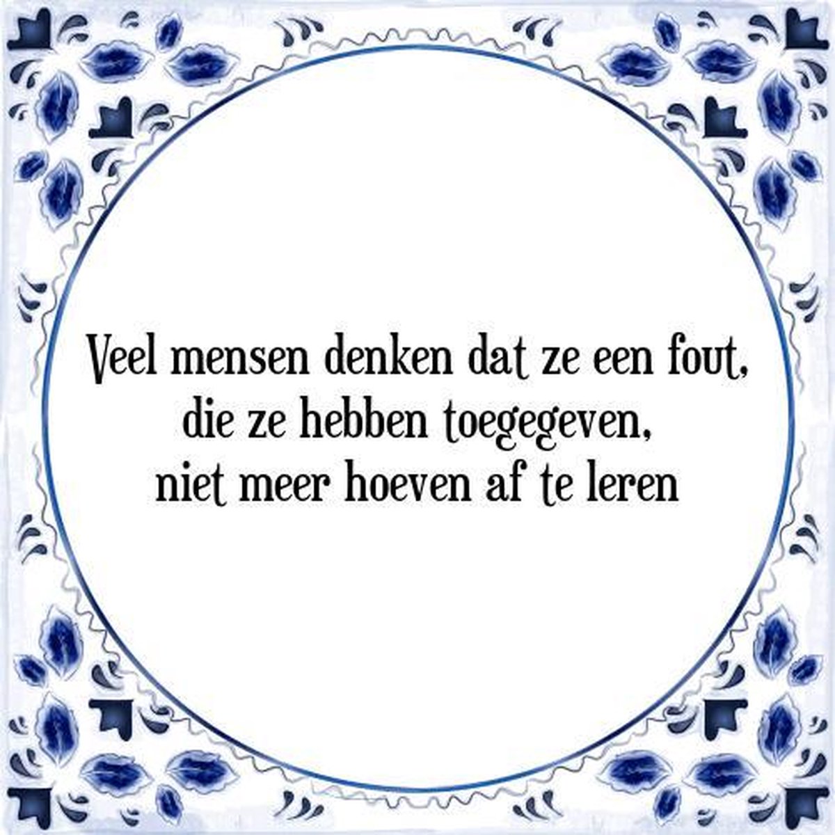 Tegeltje met Spreuk (Tegeltjeswijsheid): Veel mensen denken dat ze een fout, die ze... | bol.com