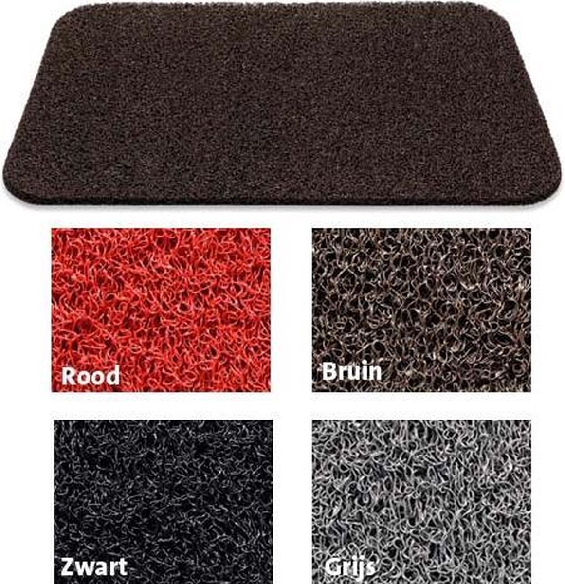 Schoonloopmat buiten Curly buitenmat - 60 cm x 80 cm - 014 grey | bol.com