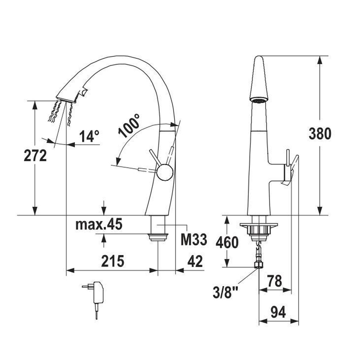 KWC ZOE Keukenmengkraan | bol