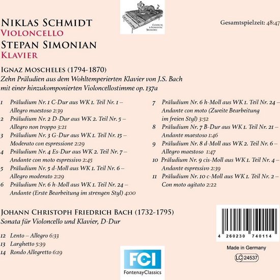 Niklas Schmidt & Stephan Simonian - Sonata For Cello And Piano (CD ...