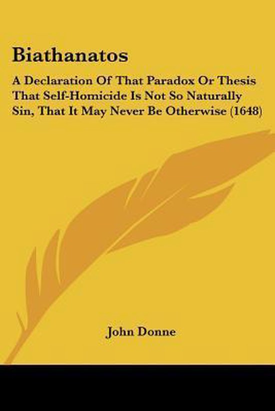Biathanatos: | 9781104856144 | John Donne | Boeken | bol