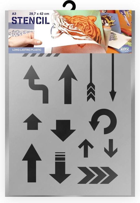 Pijl sjabloon - Kunststof A3 stencil - Kindvriendelijk sjabloon ...