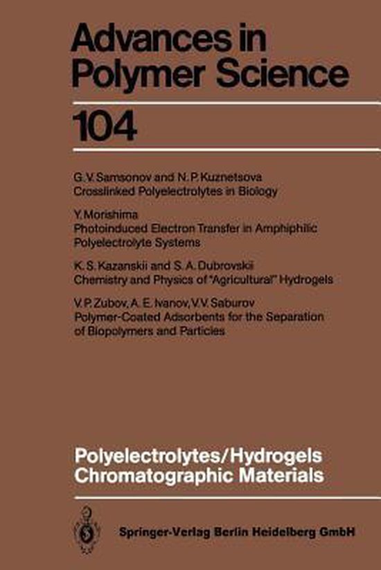 Polyelectrolytes Hydrogels Chromatographic Materials | 9783662149690 ...