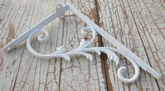 Plankdragers set van 2 ~ model 4 ~ wit | bol.com