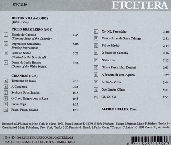 Alfred Heller - Villa-Lobos: Piano Works Vol.2 (CD), Alfred Heller ...