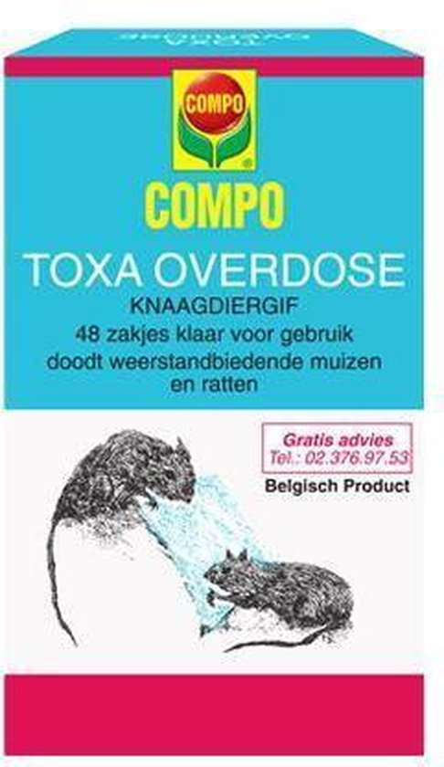 Compo ratten- en muizenmiddel 'Toxa Overdose' 1,2 kg | bol