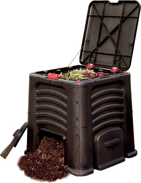 Compostsilo 435 l kunststof met deksel knock-down H82x80x80cm | bol