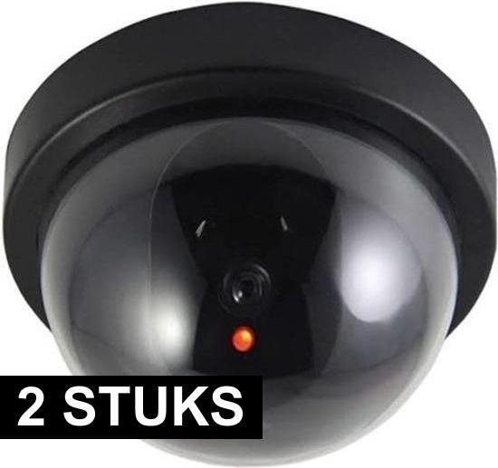 2x Dummy beveiligingscamera/koepelcamera 9 cm met led indicatie ...