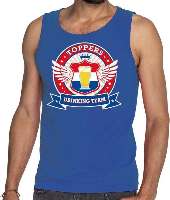 Toppers Blauw Toppers drinking team tankop / mouwloos shirt blauw heren ...