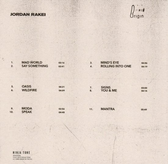 Jordan Rakei - Origin (CD), Jordan Rakei | CD (album) | Muziek | bol.com