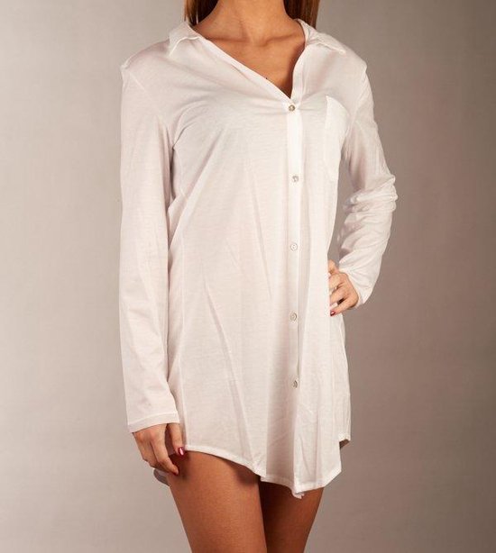Hanro slaapkleed Cotton Deluxe D 077958-0101 wit-50 | bol.com