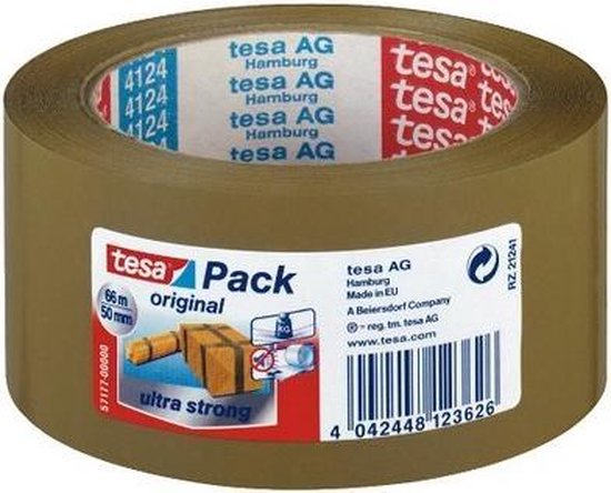 TESA Pack E.Strong 50mm Bruin 66mtr | bol