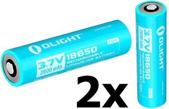 2 Stuks - Olight 18650 2600mAh oplaadbaar accu voor R20 | bol.com