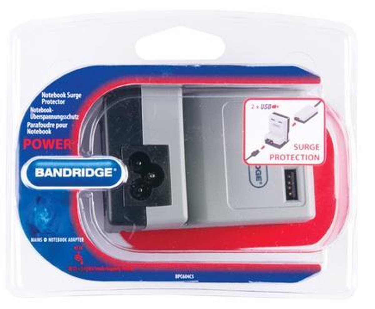 Bandridge overspanningsbeveiliger voor notebooks met geaarde ...