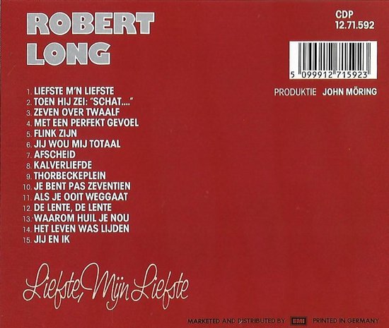 Liefste Mijn Liefste, Robert Long | CD (album) | Muziek | bol