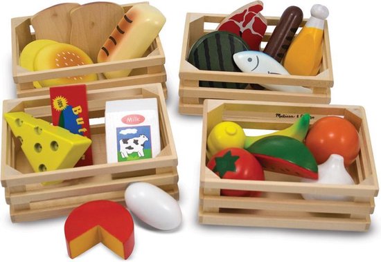 Melissa & Doug Houten Etenswaren In 4 Kratjes 21-delig | bol.com