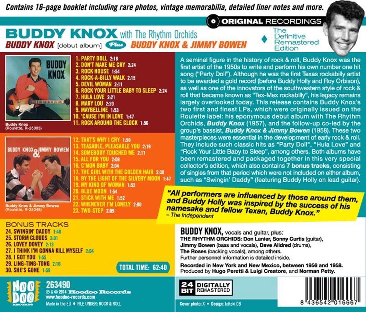 Buddy Knox + Buddy Knox & Jimmy Bowen, Buddy Knox & Jimmy Bowen | CD ...