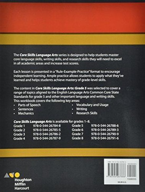 Core Skills Language Arts Grade 5 | 9780544267886 | Houghton Mifflin ...