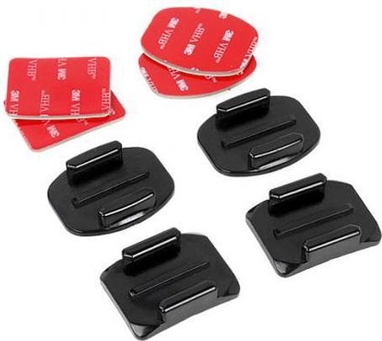 Qatrixx GoPro mount set - 2 x flat mount, 2 x curved mount | bol.com