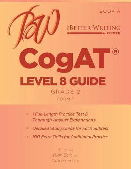 Cogat Level 8 (Grade 2) Guide | 9781939750051 | John S Kim | Boeken ...