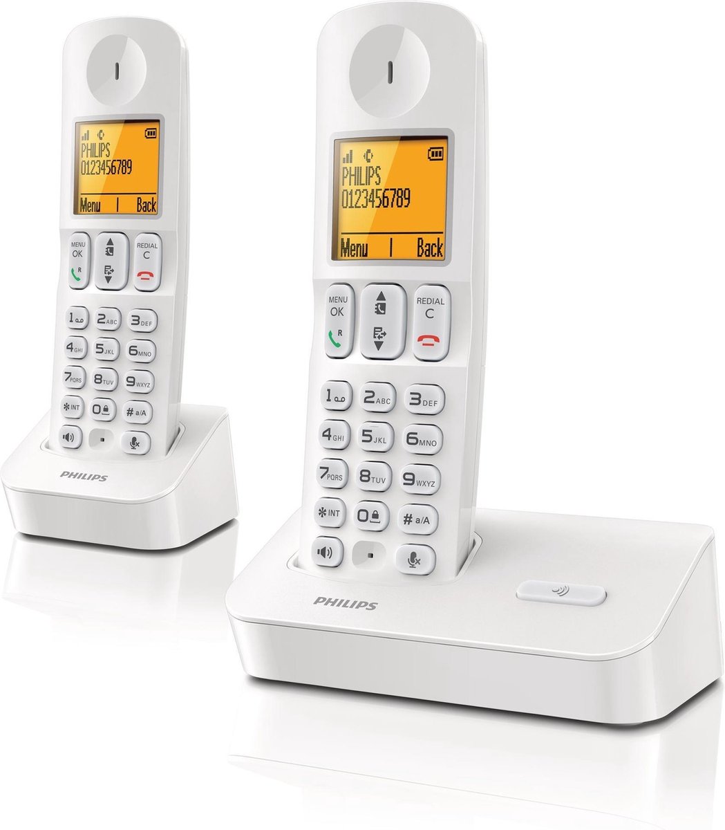 Philips D400 - Duo DECT telefoon - Wit | bol.com