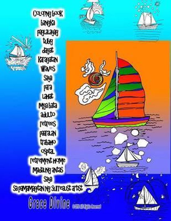 Coloring Book Bangka Paglalayag Tubig Dagat Karagatan Waves Saya Para ...