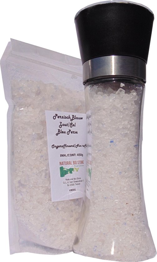 Perzisch Blauw Zout Duopack 1 Hervulbare Zoutmolen 190gr + 1 ...