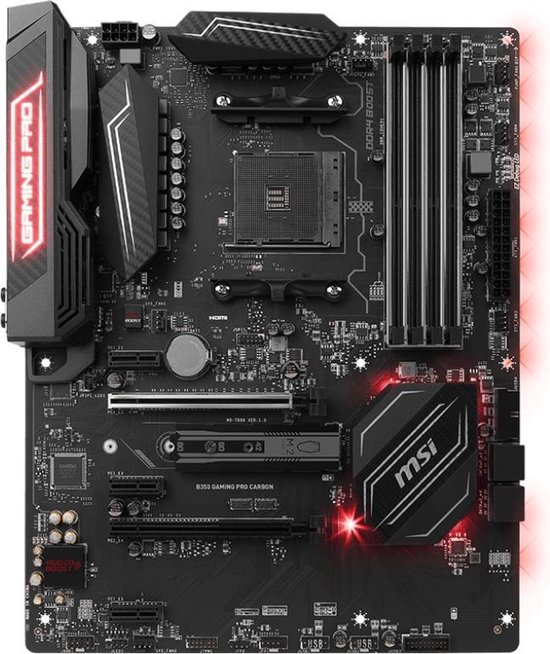 MSI B350 GAMING PRO CARBON AMD B350 Socket AM4 ATX | bol.com