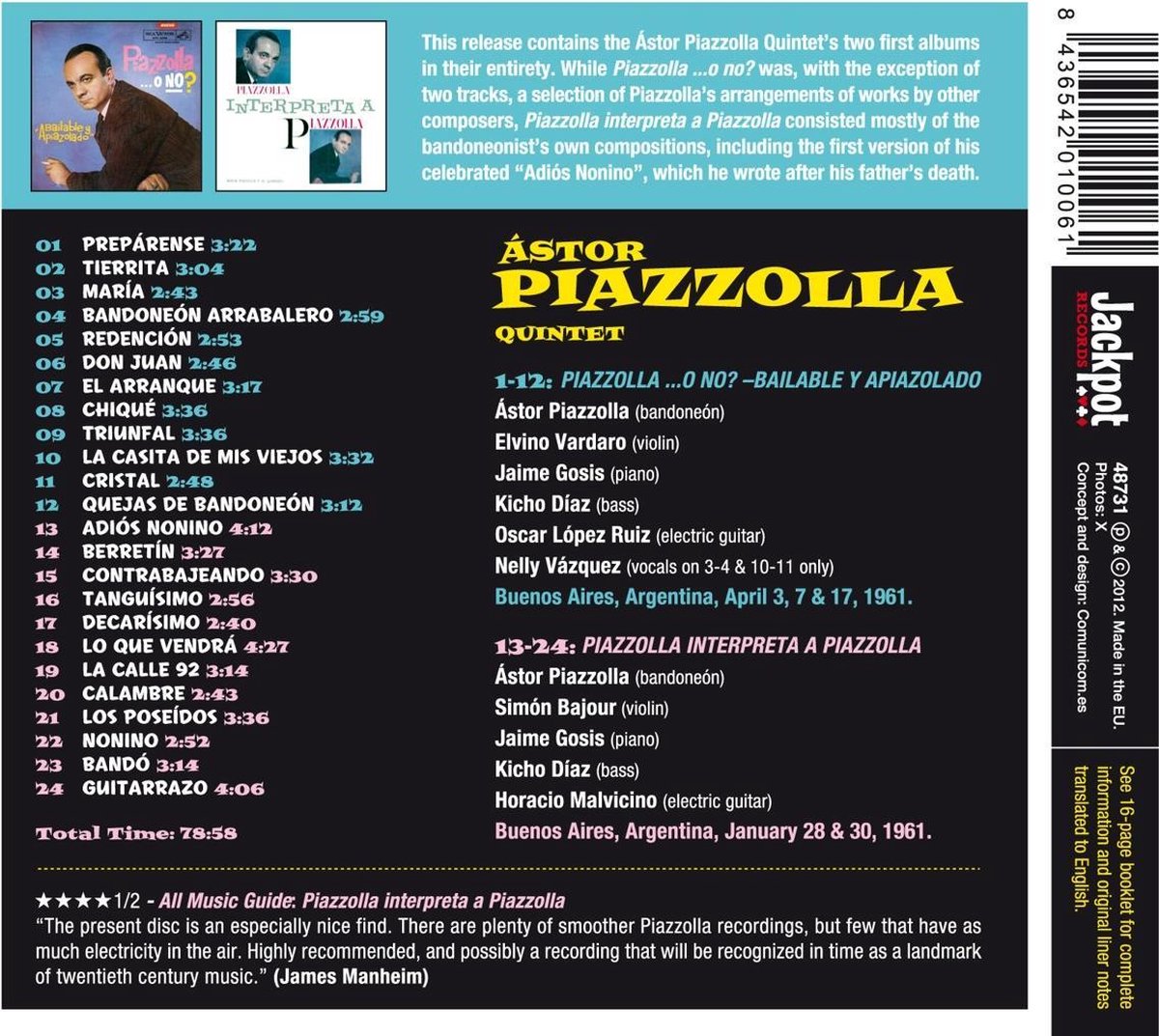 Piazzolla O No + Piazzolla Interpreta A Piazzolla, Astor Piazzolla | CD (album) | Muziek | bol.com