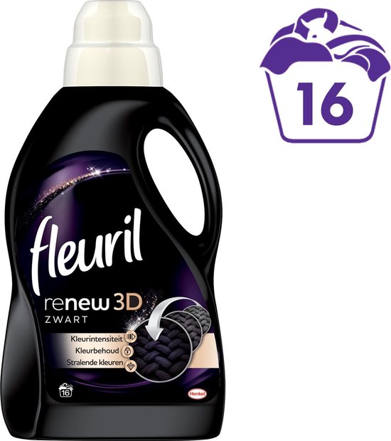 Fleuril Zwart - 16 wasbeurten - Wasmiddel | bol