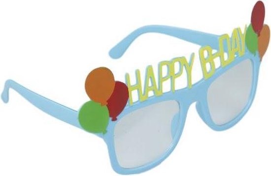 Party bril - Happy Birthday - Blauw | bol.com