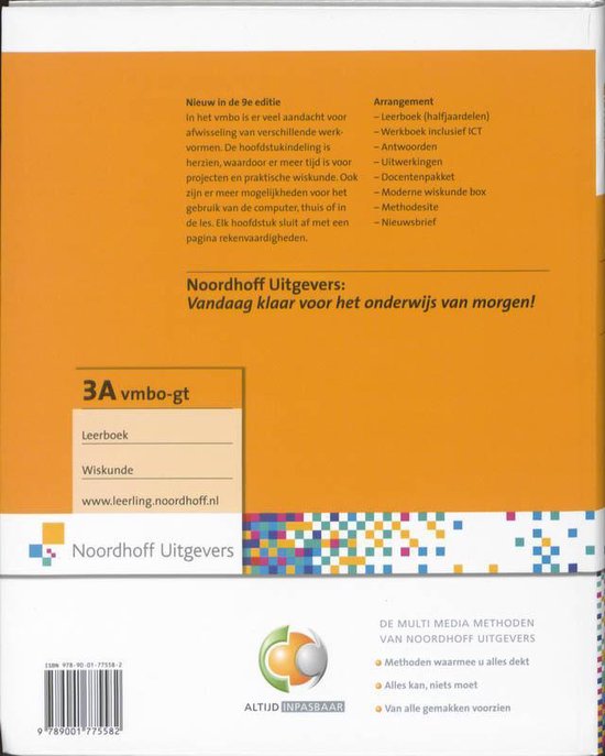 3A Vmbo-gt Moderne wiskunde | 9789001775582 | Jos Baars | Boeken | bol