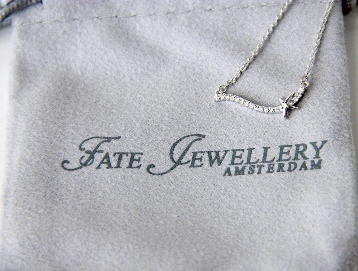 Fate Jewellery Ketting FJ428 - Silver Starbar - 45cm + 5cm - Zilverkleurig met... | bol