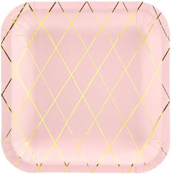 borden Grid, licht roze, 20x20 cm. (1 zakje met 6 stuks) | bol.com