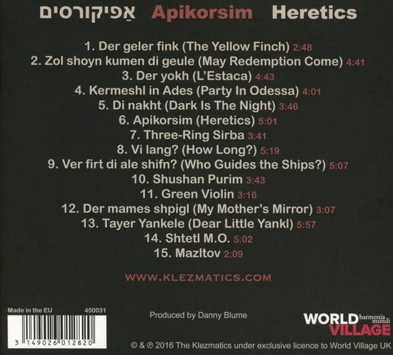 Apikorsim: Heretics, The Klezmatics | CD (album) | Muziek | bol.com