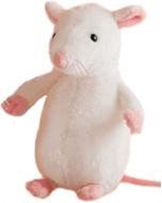 Knuffel witte muis 20 cm | bol