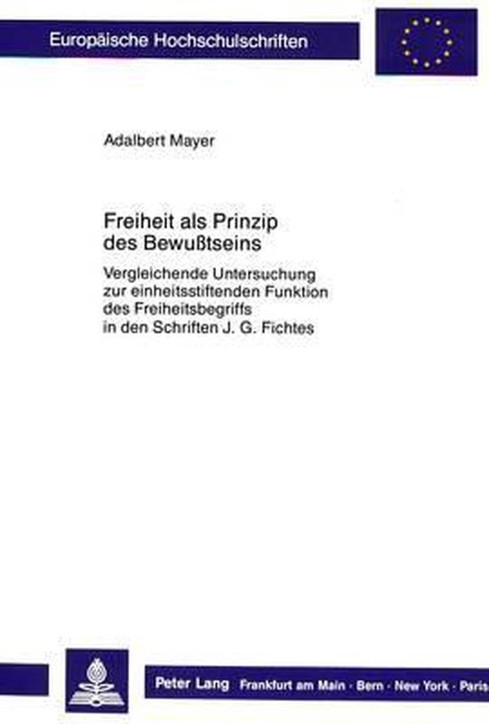 Freiheit ALS Prinzip Des Bewusstseins, Adalbert Mayer | 9783631419649 | Boeken | bol.com