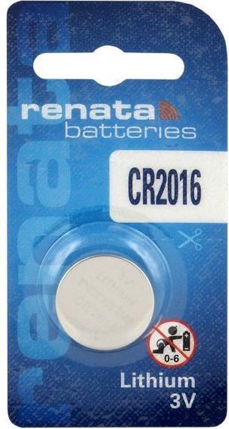 1 Stuk - Renata CR2016 Professional Electronics 3V 90mAh Lithium knoopcel | bol.com