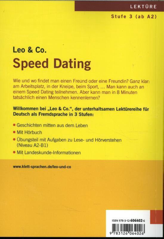 Speed Dating (Stufe 3) - Buch mit Audio-CD | 9783126064026 | Boeken ...