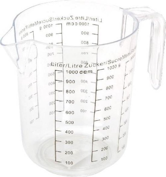 Maatbeker 1 liter transparant | bol.com