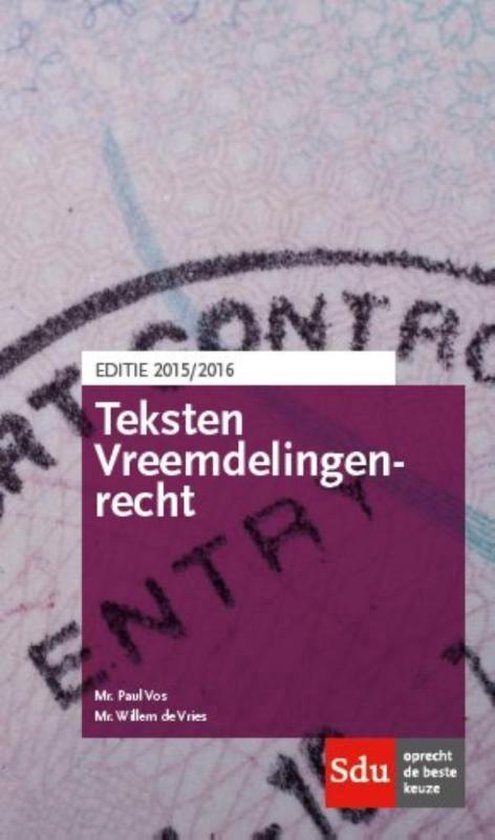 Teksten Vreemdelingenrecht 2015-2016 | bol.com