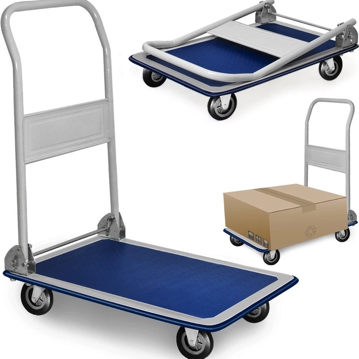 Plateauwagen - Metaal - Tot 150kg - Steekwagen - Magazijn - goederen ...