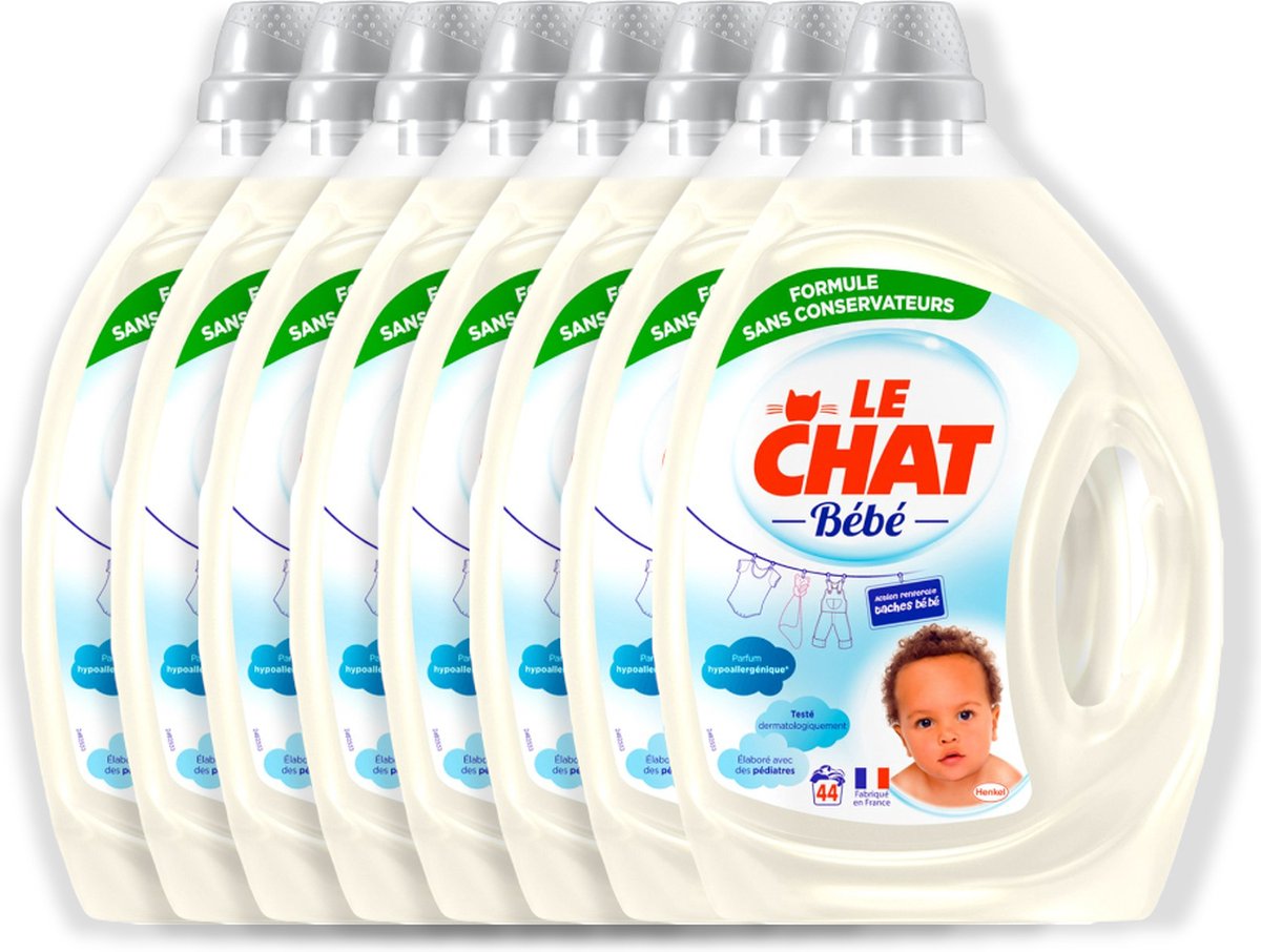Le Chat Baby 2,2L - Vloeibaar wasmiddel - 352 Wasbeurten (8 x 44 ...